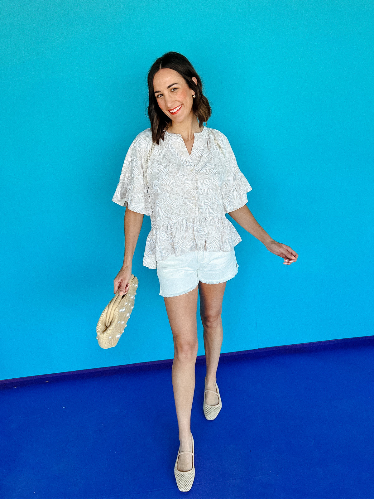Shandell Peplum Top - Beige + Oyster — MyEllement Boutique